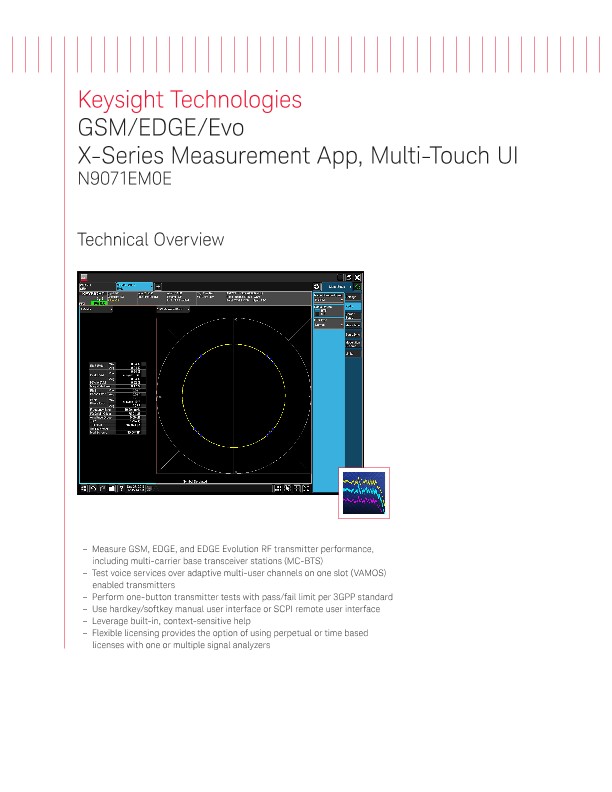 GSM/EDGE/EVO X-Series Measurement App, Multi-Touch UI Technical Overview PDF Asset Page | Keysight